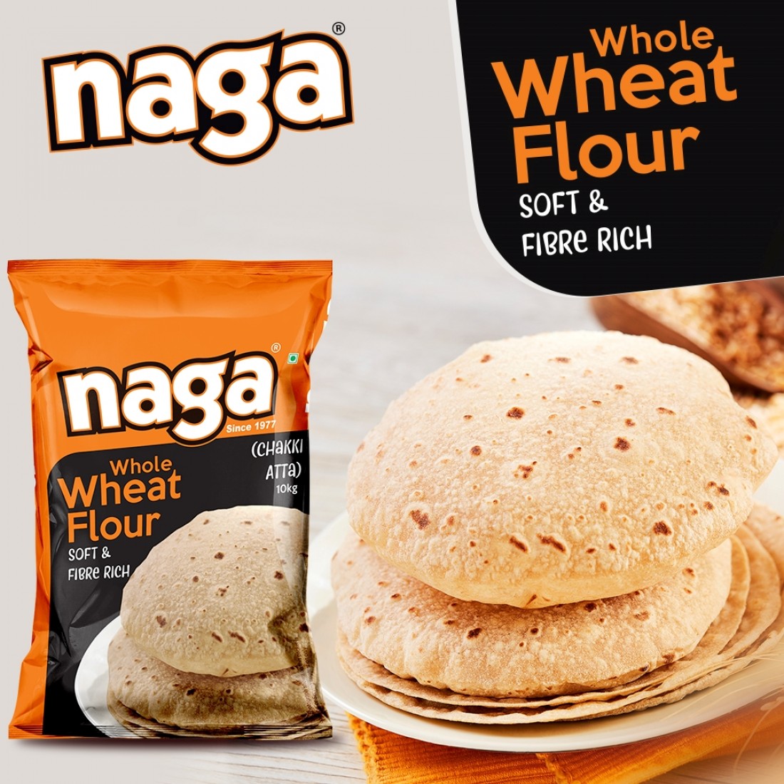 Naga Whole Wheat Atta 10kg