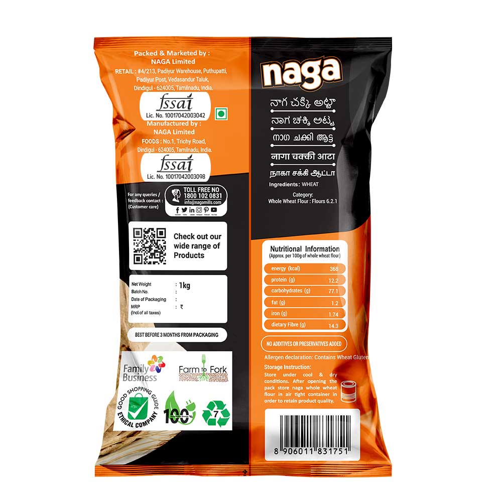 Naga Whole Wheat Atta 1 kg